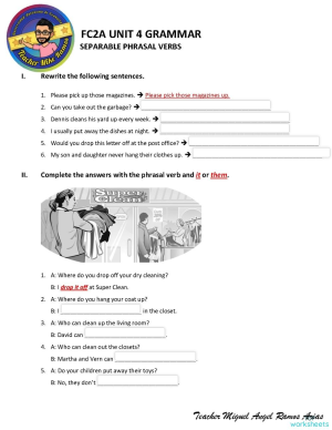 SEPARABLE PHRASAL VERBS. Interactive worksheet | TopWorksheets