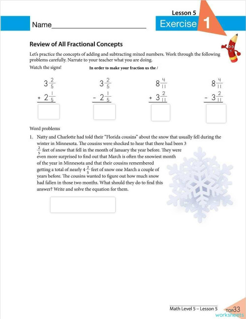 Lesson 5: Fractional Concepts Pg 33-34. Interactive worksheet ...
