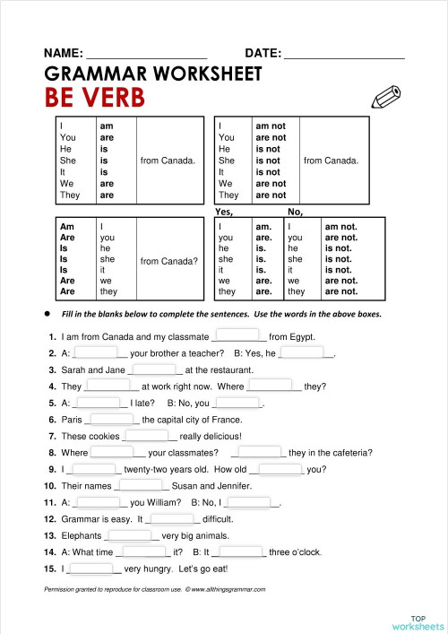 NEO EXTRA EXERCISES VERB BE. Interactive worksheet | TopWorksheets