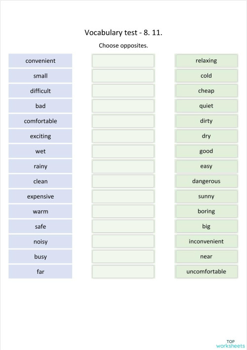 Vocabulary 5BC. Interactive worksheet | TopWorksheets