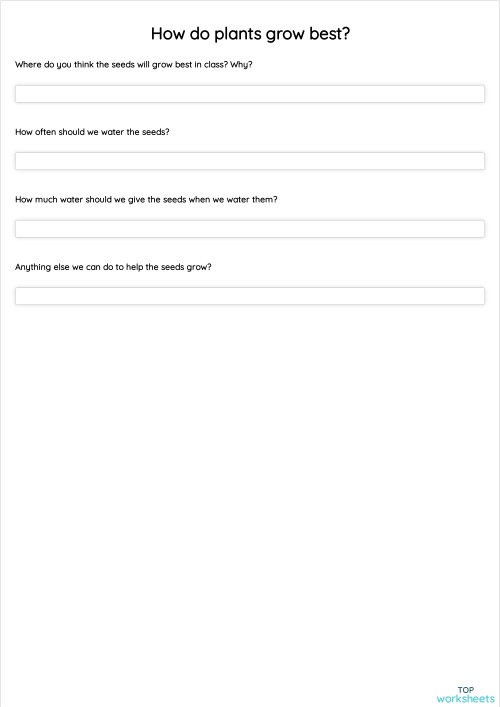 How do plants grow best?. Interactive worksheet | TopWorksheets