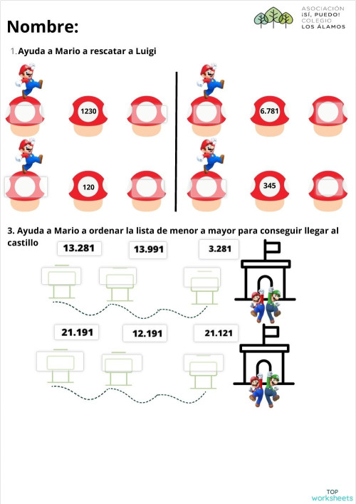AYUDA A MARIO BROS. Ficha interactiva | TopWorksheets
