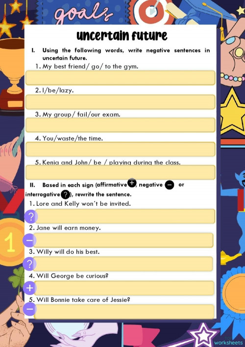 Uncertain future. Interactive worksheet | TopWorksheets