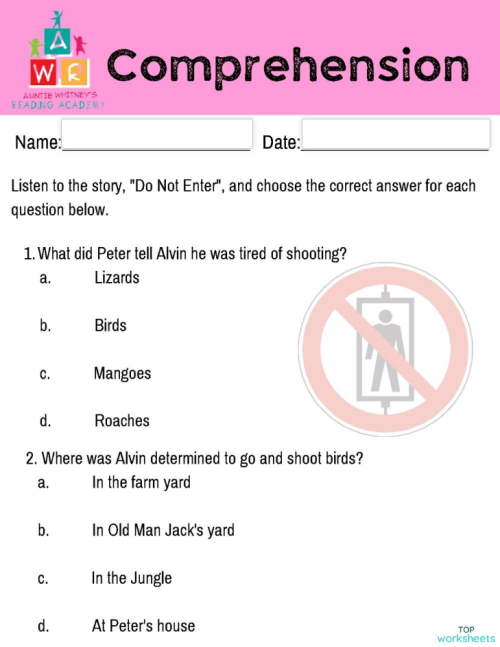 Batch 3- Class Comprehension Exercise. Interactive worksheet ...