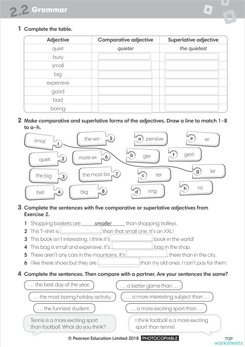 comparative and superlative adjectives. Interactive worksheet ...