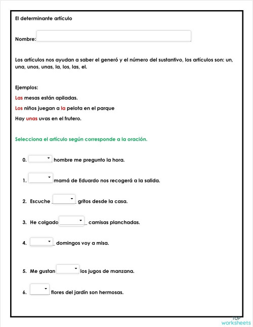 LOS ADJETIVOS. Ficha interactiva | TopWorksheets