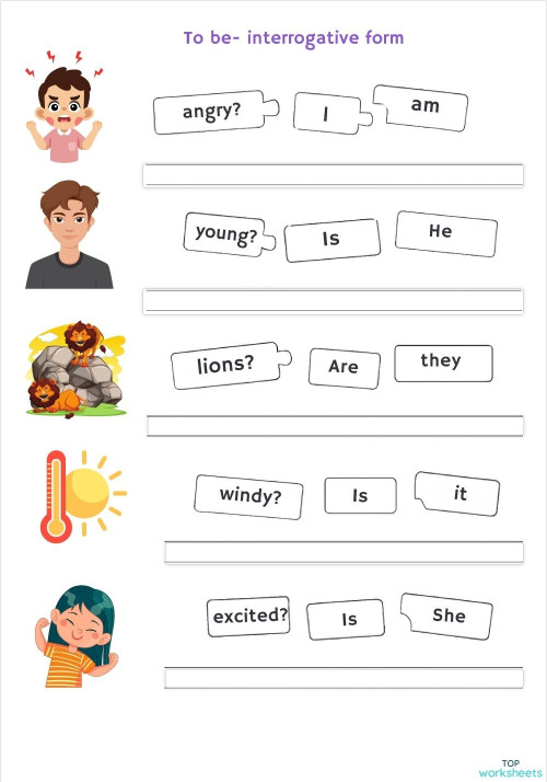 to be- Interrogative. Interactive worksheet | TopWorksheets