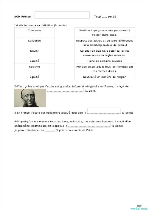 EMC 6e : 1ère leçon. Fiche interactive | TopWorksheets