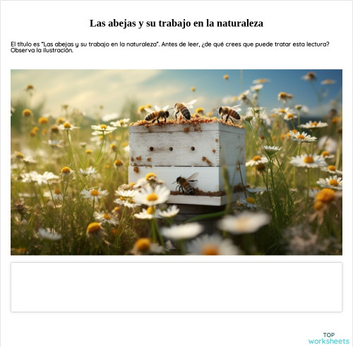 Las abejas y su trabajo en la naturaleza. Ficha interactiva | TopWorksheets