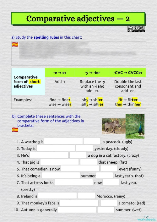 Comparative adjectives 2. Interactive worksheet | TopWorksheets