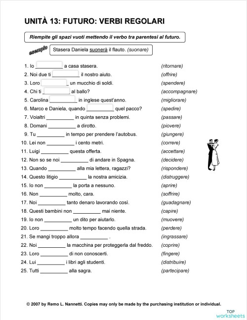 Futuro semplice (regolare). Scheda interattiva | TopWorksheets