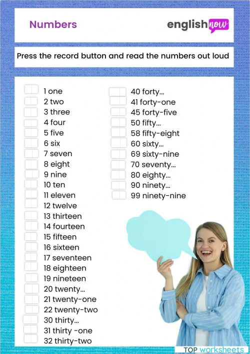 Numbers A1. Interactive worksheet | TopWorksheets