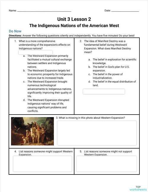 Unit 3 Lesson 2 Indigenous Nations and the American West. Interactive ...