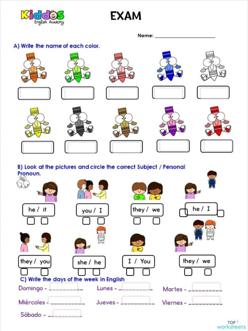 Exam: interactive worksheets and online exercises | TopWorksheets