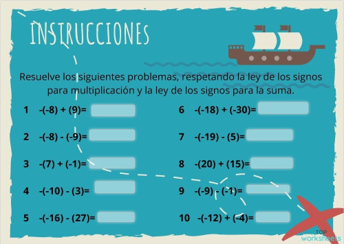 Actividad 3 Números con signo. Ficha interactiva | TopWorksheets