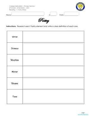Poetry Detective Worksheet. Interactive worksheet | TopWorksheets