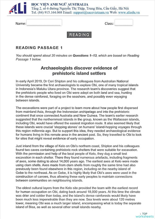 IELTS Prep_Lesson 3_Reading. Interactive worksheet | TopWorksheets