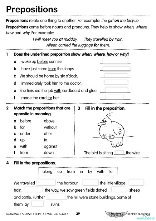 Prepositions Worksheet. Interactive worksheet | TopWorksheets