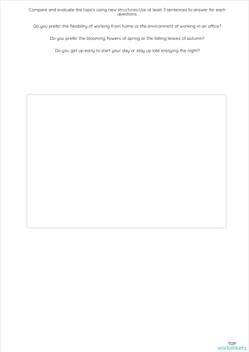 Evaluating options. Interactive worksheet | TopWorksheets