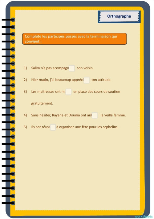 participe passé3. Fiche interactive | TopWorksheets