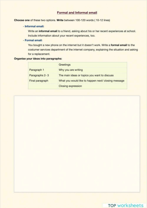 Formal and Informal writing. Interactive worksheet | TopWorksheets