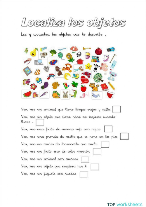 Comprensión lectora. Ficha interactiva | TopWorksheets