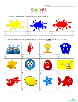 Colours (Revision). Interactive worksheet | TopWorksheets