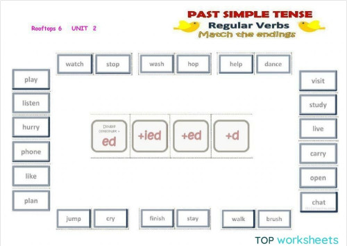 Simple Past -ed. Interactive worksheet | TopWorksheets