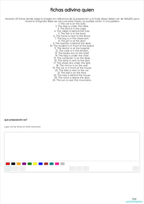 fichas adivina quien. Interactive worksheet | TopWorksheets