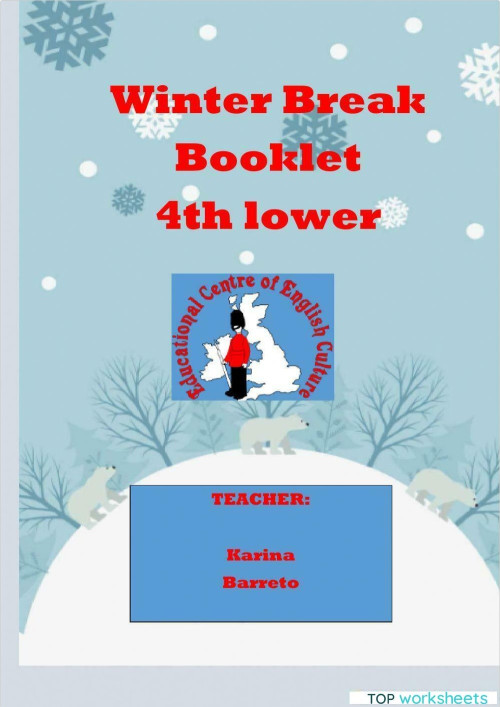 Winter Break Booklet 4TH LOWER. Interactive worksheet | TopWorksheets
