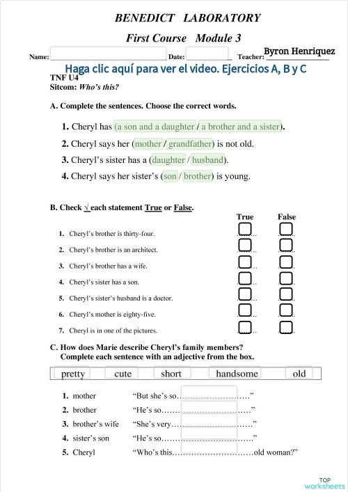 PERSONAL INFORMATION 1. Interactive worksheet | TopWorksheets