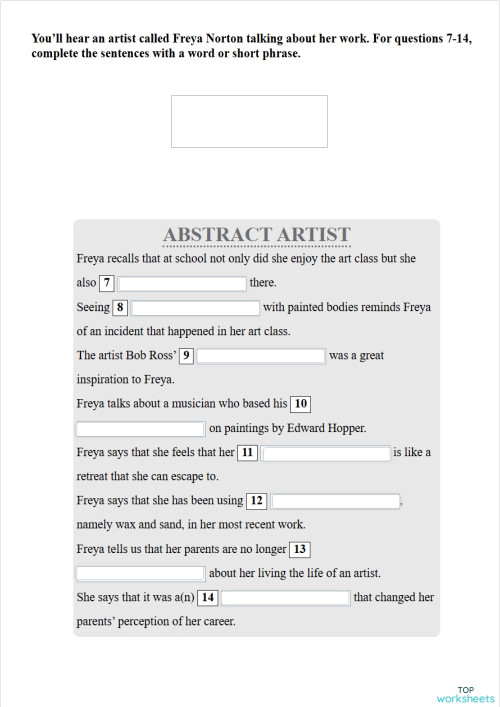 CAE Practice Tests PAPER 3 - LISTENING PART 2. Interactive worksheet ...