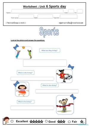 P.4 Unit 6 Sports day : What are they doing? ใบงานเชิงโต้ตอบ ...