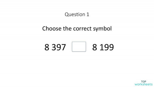 Year 4 - Comparing numbers. Interactive worksheet | TopWorksheets
