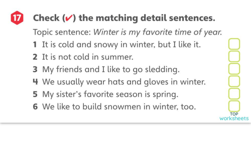 Detail sentences. Interactive worksheet | TopWorksheets