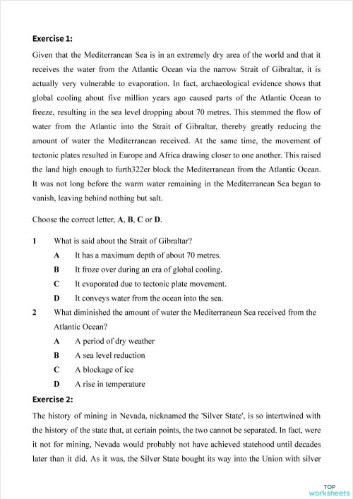 Lesson 9 - Reading HW. Interactive worksheet | TopWorksheets