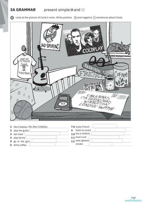 3 A Present simple + and - Elem. Interactive worksheet | TopWorksheets
