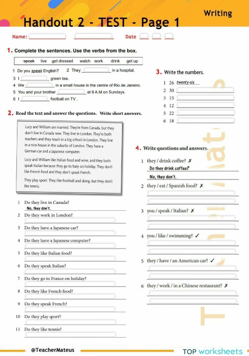 Interactive worksheets and online exercises in english | TopWorksheets