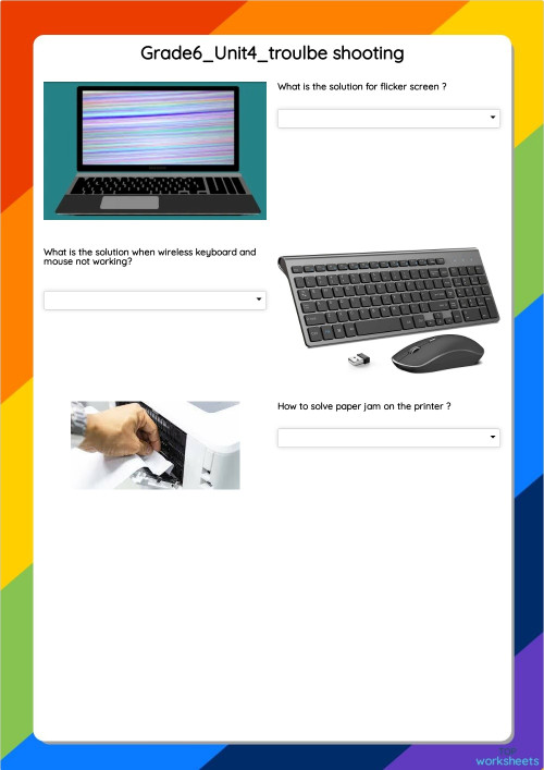 Grade6_Unit4_troulbe shooting. Interactive worksheet | TopWorksheets