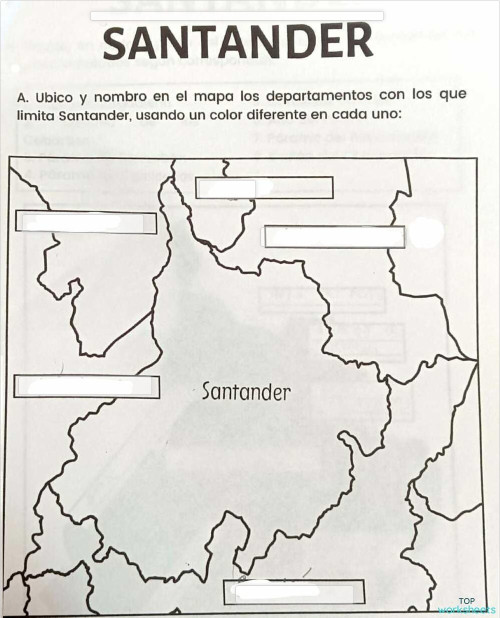 Límites de Santander. Ficha interactiva | TopWorksheets