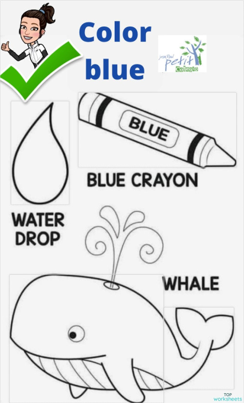 COLOR BLUE. Interactive worksheet | TopWorksheets