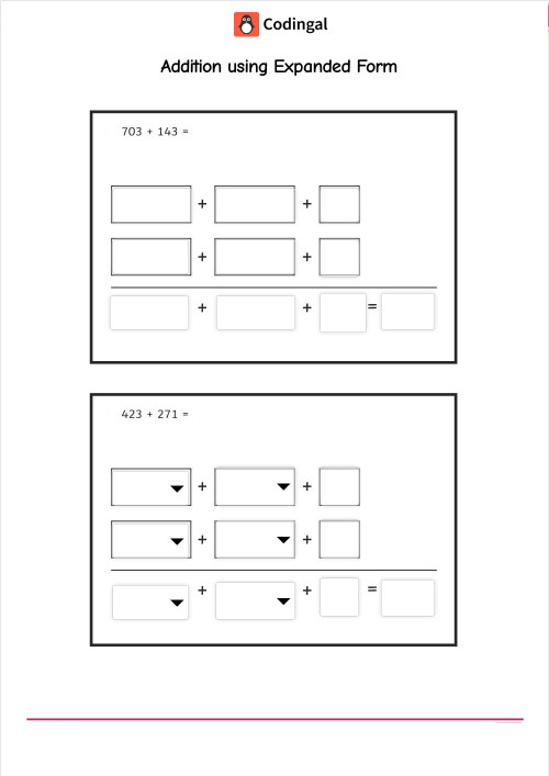 M_G02M05L23_WA02_Addition using Expanded Form. Interactive worksheet ...