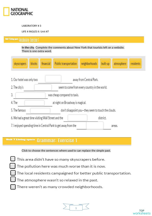 English 2 Laboratory 3. Interactive worksheet | TopWorksheets