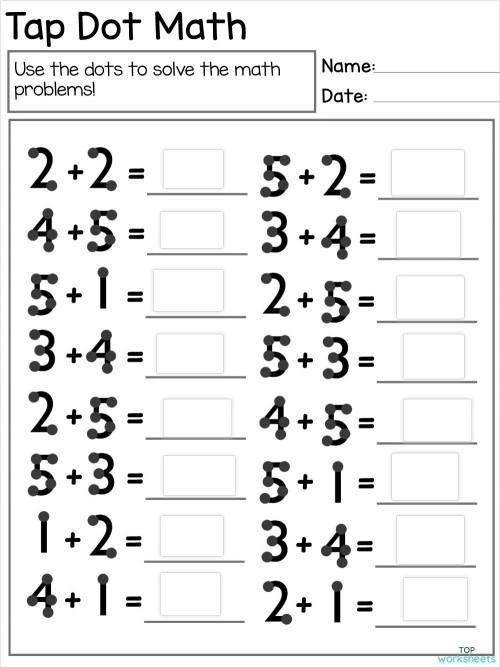 Touch Math Practice 1. Interactive worksheet | TopWorksheets