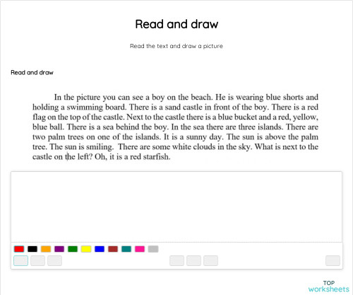 Read and draw. Interactive worksheet | TopWorksheets