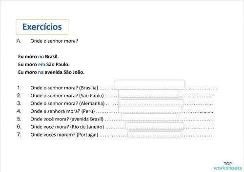 Contrações_exercícios. Ficha interativa | TopWorksheets