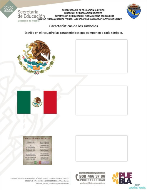 Caracteristicas de los simbolos. Ficha interactiva | TopWorksheets