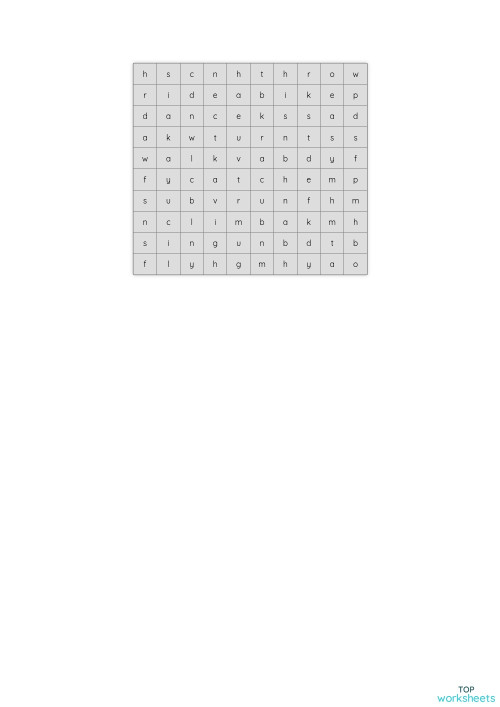 Action verbs. Interactive worksheet | TopWorksheets