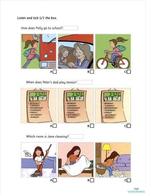 learn to listen time. Interactive worksheet | TopWorksheets