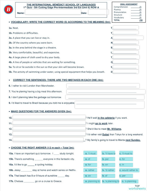 WOULD LIKE + INFINITIVE. Interactive worksheet | TopWorksheets